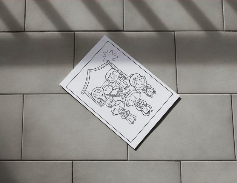 Nativity Christmas Kids Coloring Book: Religious Holiday Activity (PDF ...