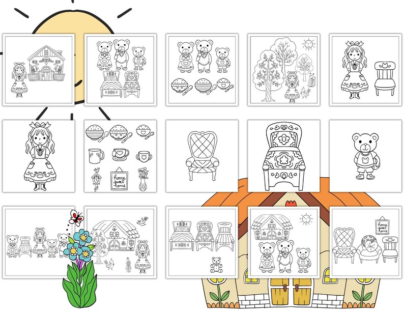 Goldilocks & the Three Bears Coloring Pages: DIY Fairy Tale Theatre ...