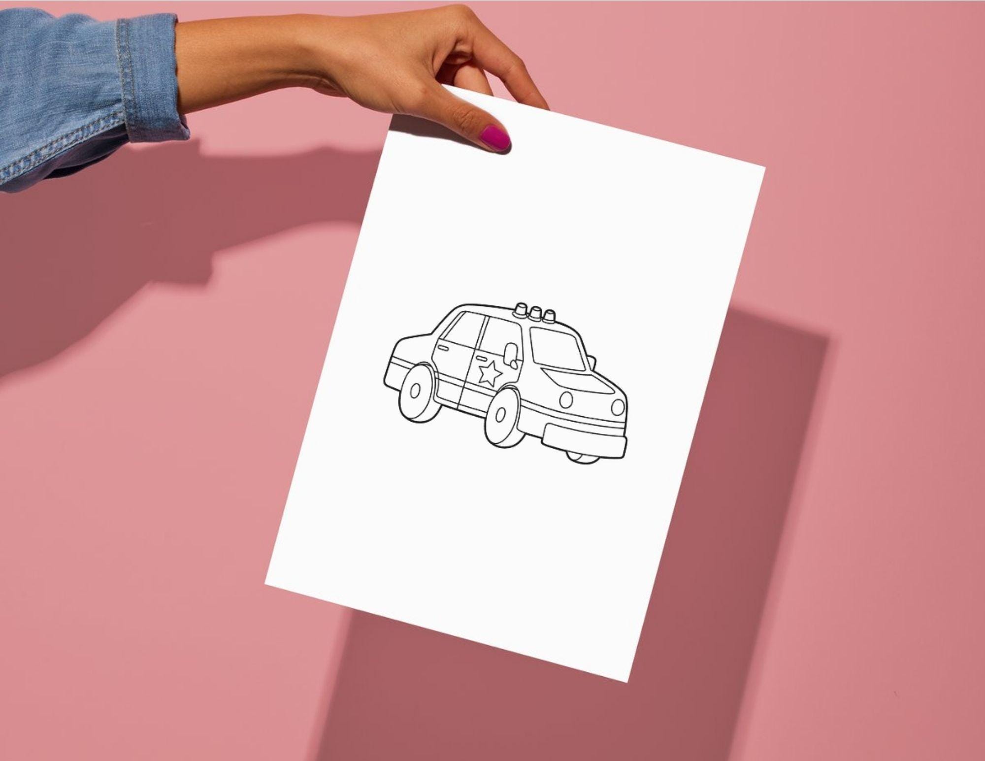 Kids Car Coloring Sheets With Vehicles | Montessori Transport Cards ...