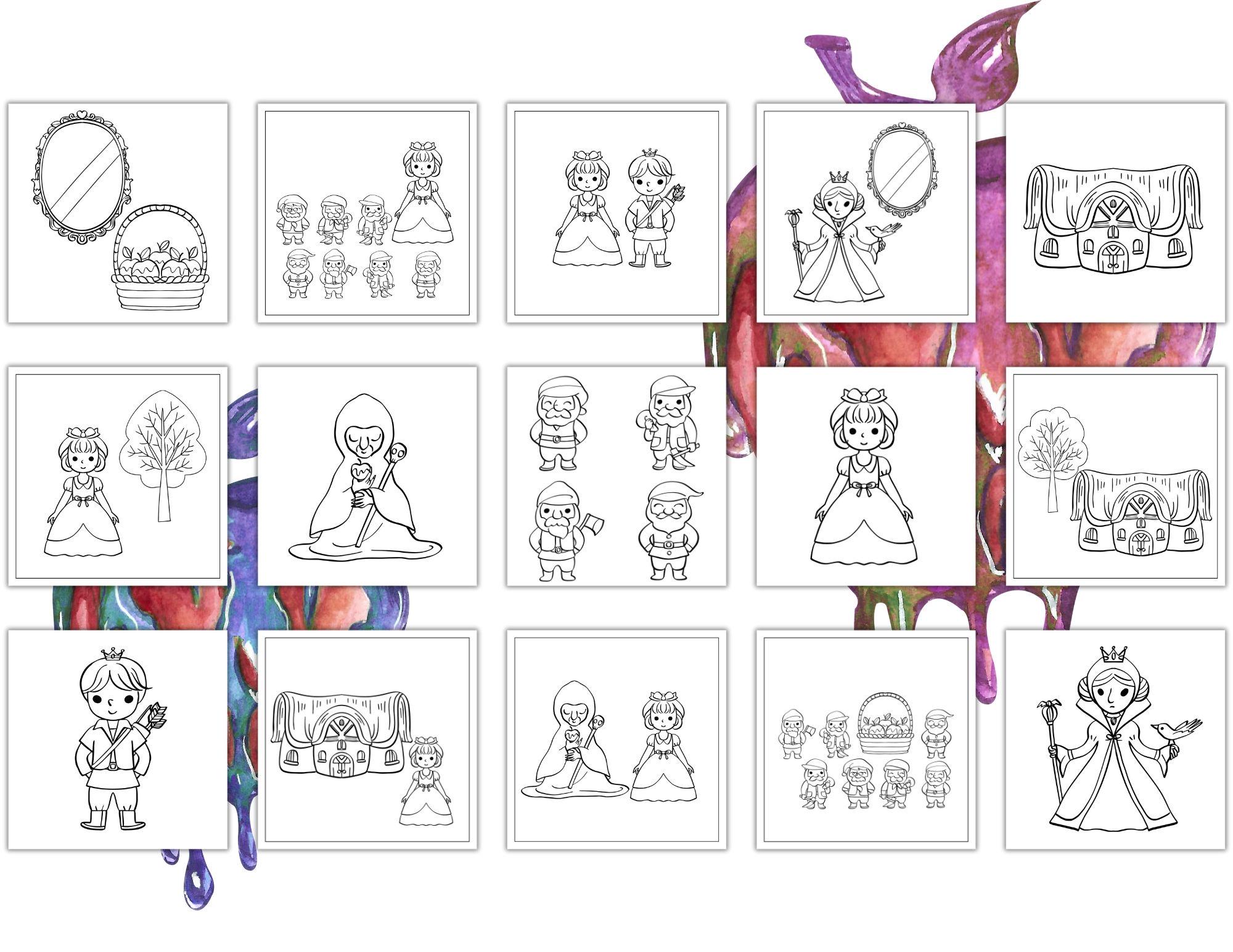 Snow White Coloring Pages | Fairy Tale Storybook Printable | Kids ...