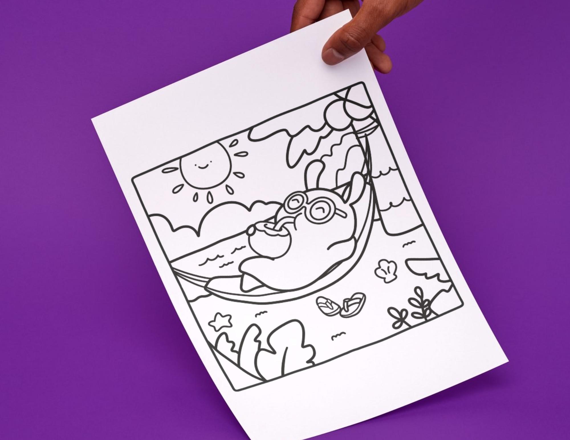 Hello Summer Coloring Pages: Kids & Adult Printable Book (PDF) - Etsy