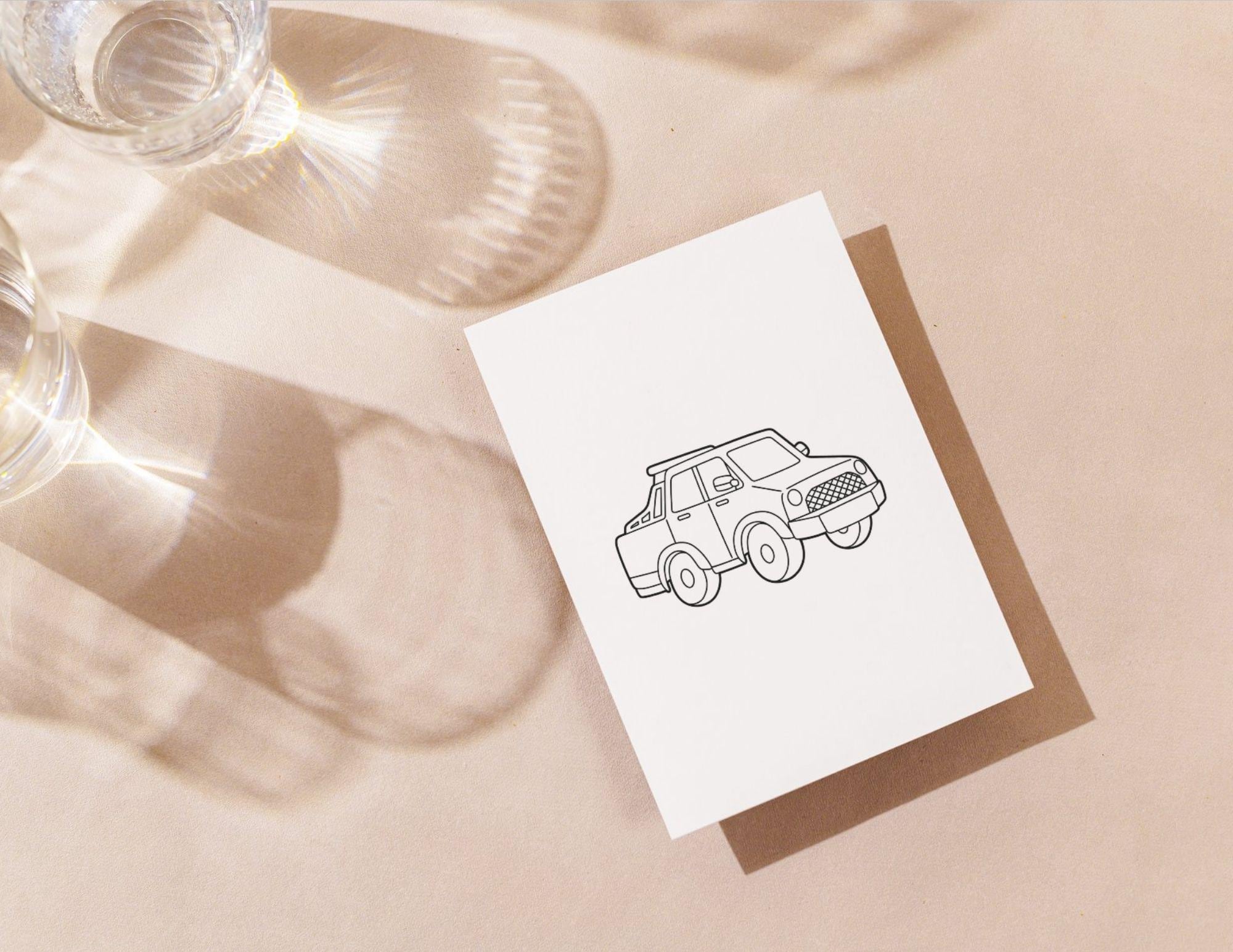 Kids Car Coloring Sheets With Vehicles | Montessori Transport Cards ...