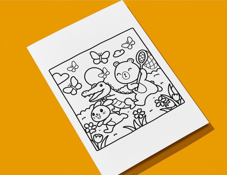 Bold and Easy Capybara and Friends Coloring Pages | Hand-drawn ...