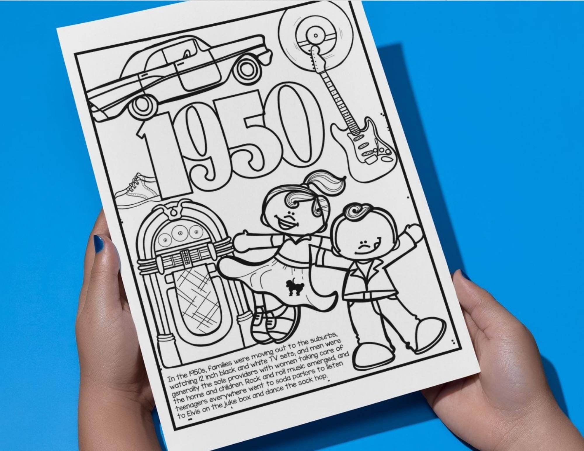 American History 20th Century Coloring Book | Educational Printable ...