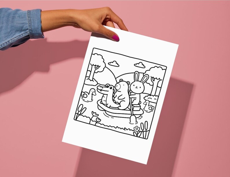 Bold and Easy Capybara and Friends Coloring Pages | Hand-drawn ...