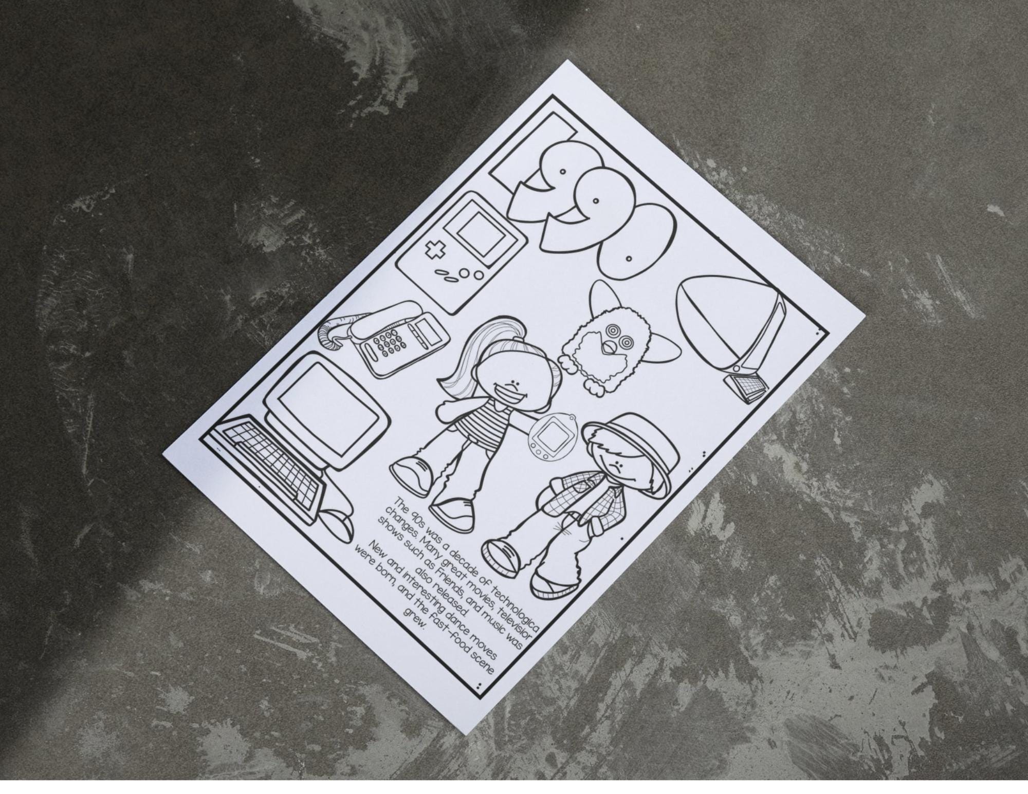 American History 20th Century Coloring Book | Educational Printable ...