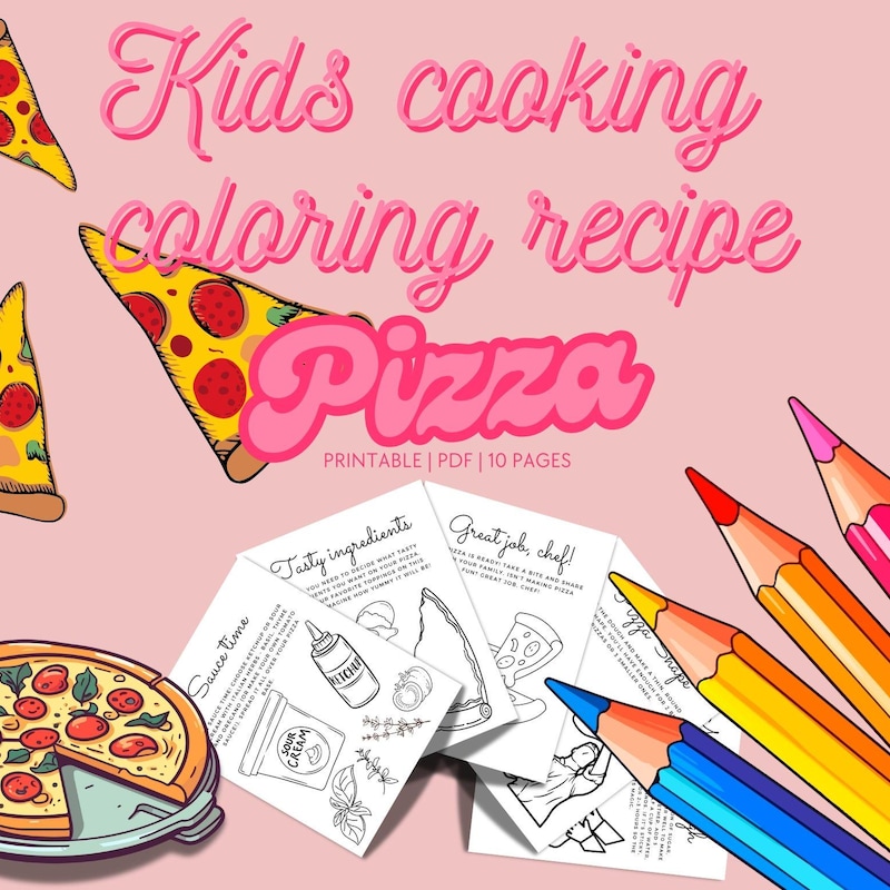Pizza Coloring in Book - Etsy UK