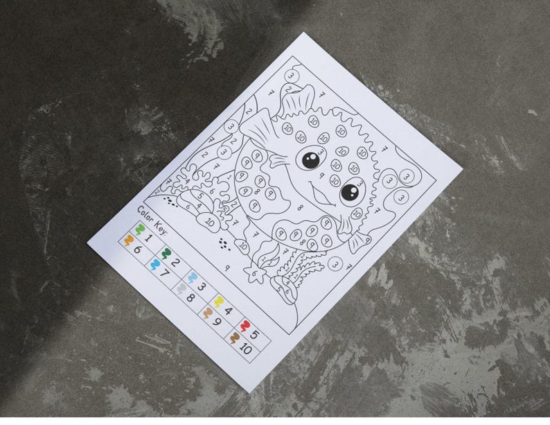 Color by Numbers Kids Coloring Book – Insects & Sea Life (PDF Pattern ...