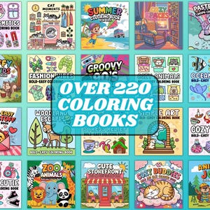 Ultimate Cute Bold & Easy Coloring Book Bundle | 8000+ Fun Printable ...