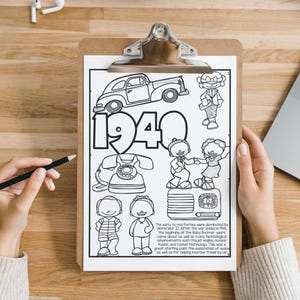 American History 20th Century Coloring Book | Educational Printable ...