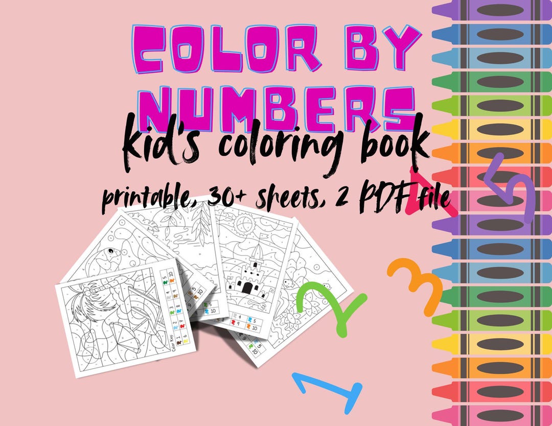 Color by Numbers Kids Coloring Book - Insects, Fish and Sea Life | Fun ...