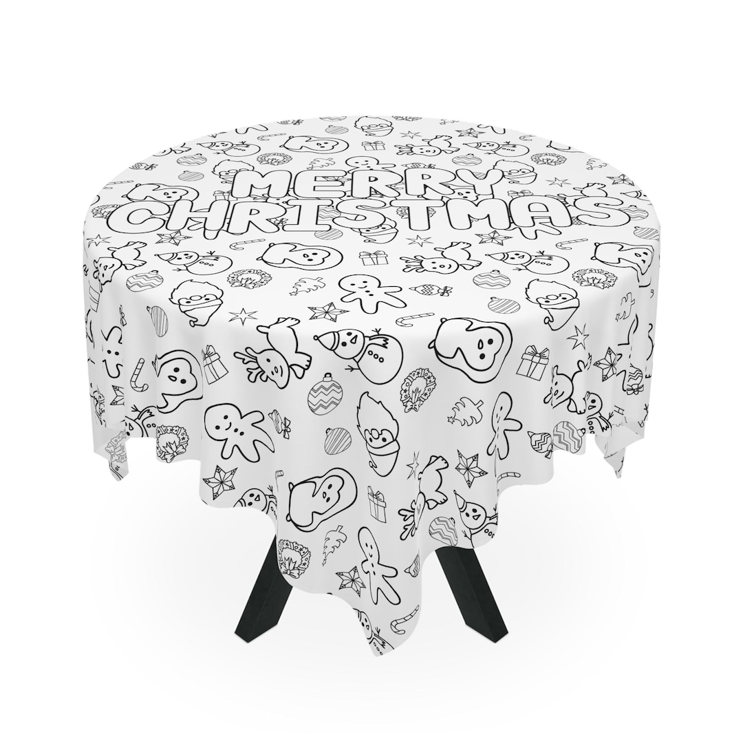 Merry Christmas Coloring Tablecloth | Holiday Activity for Kids ...