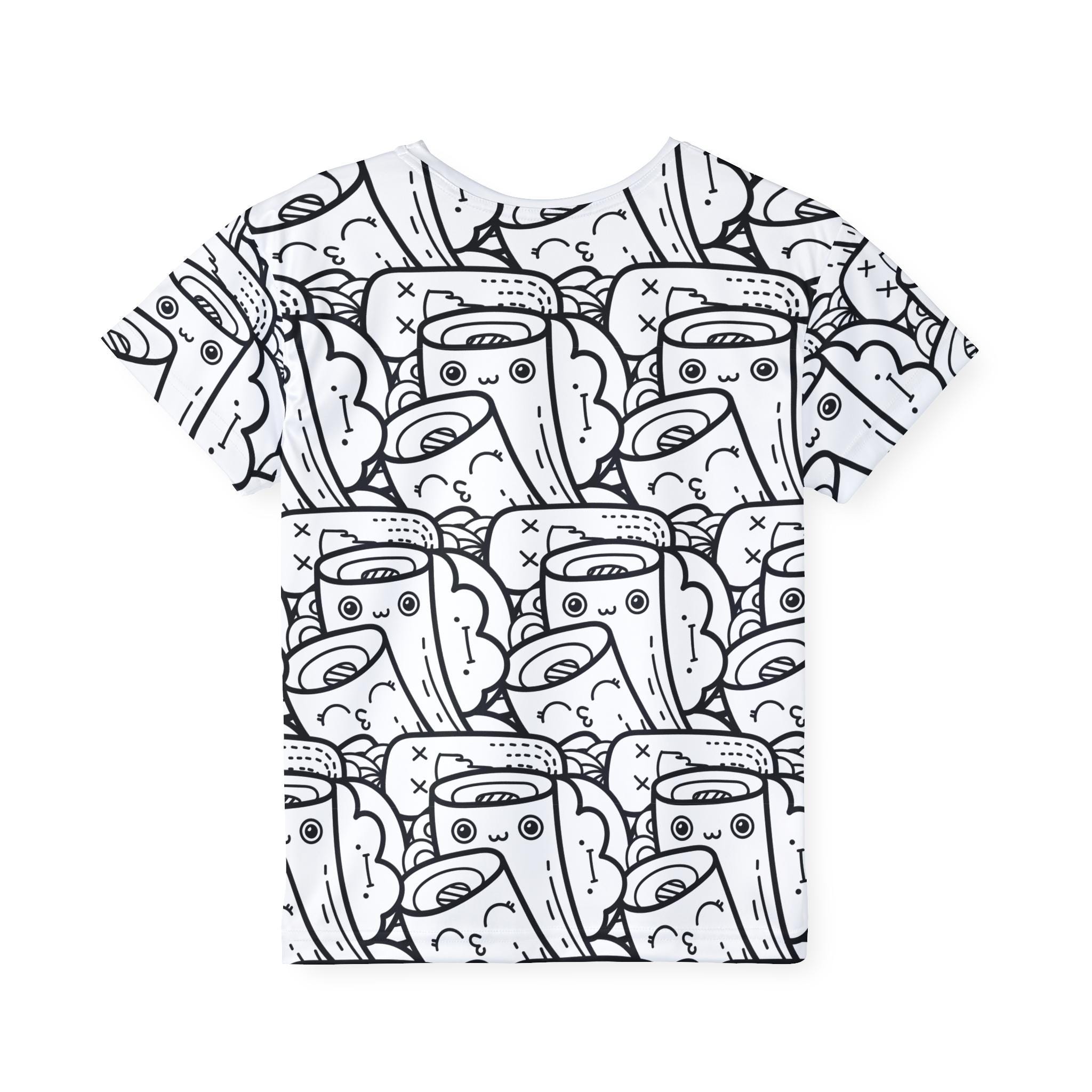 Kawaii Kids Coloring T-shirt DIY Draw-on Cute All Over Print Patterns ...