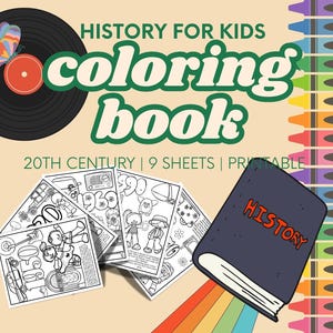 20th Century US History Coloring Book | Educational Printable (PDF) - Etsy