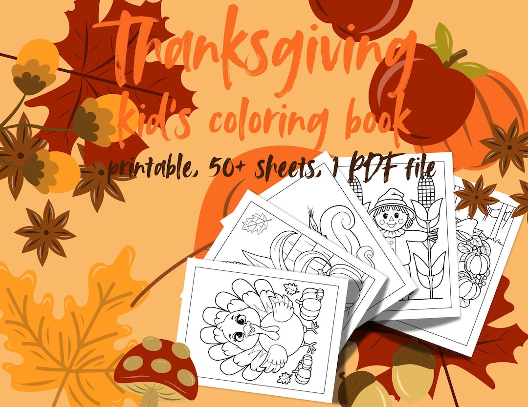Bold & Easy Fall and Thanksgiving Coloring Book for Kids | Fun Autumn ...