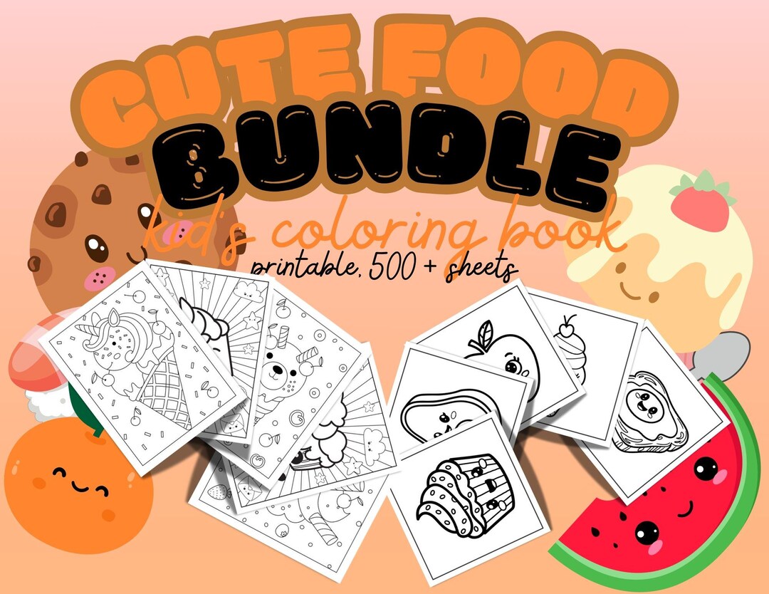 500+ Kids Cute Food Coloring Pages | Kawaii Ice Cream, Sushi, Toast ...