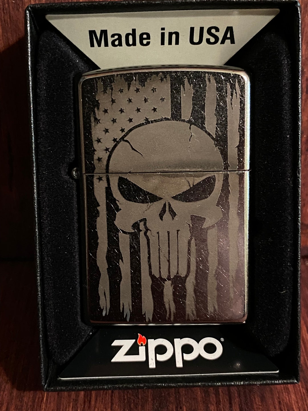 Zippo Punisher/flag Lighter - Etsy