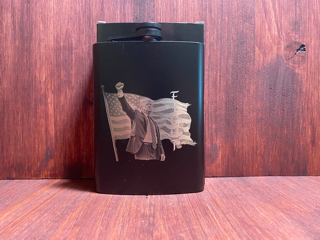 Trump American Flag 8oz Flask - Etsy