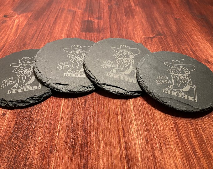 Ole Miss Rebel Colonel Rebel Round Coasters 4 Pack - Etsy