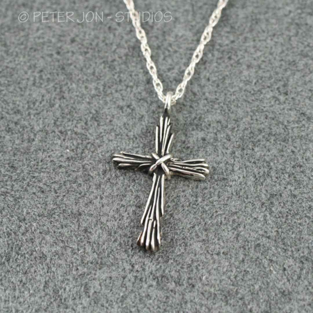 STRAW CROSS, Unique Handmade Cross Design, in Sterling Silver - Etsy
