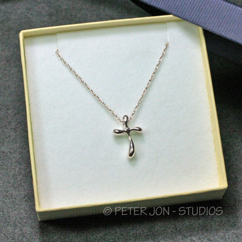 SOFT CROSS Necklace in Sterling Silver Includes - Etsy New Zealand