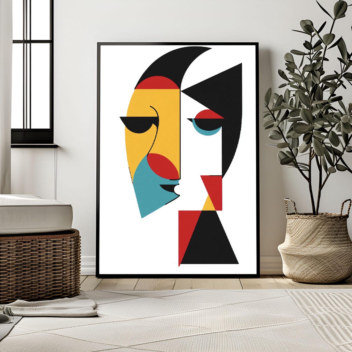 Fragmented Faces , Abstract Wall Art,geometric Face Art,minimalist Art ...