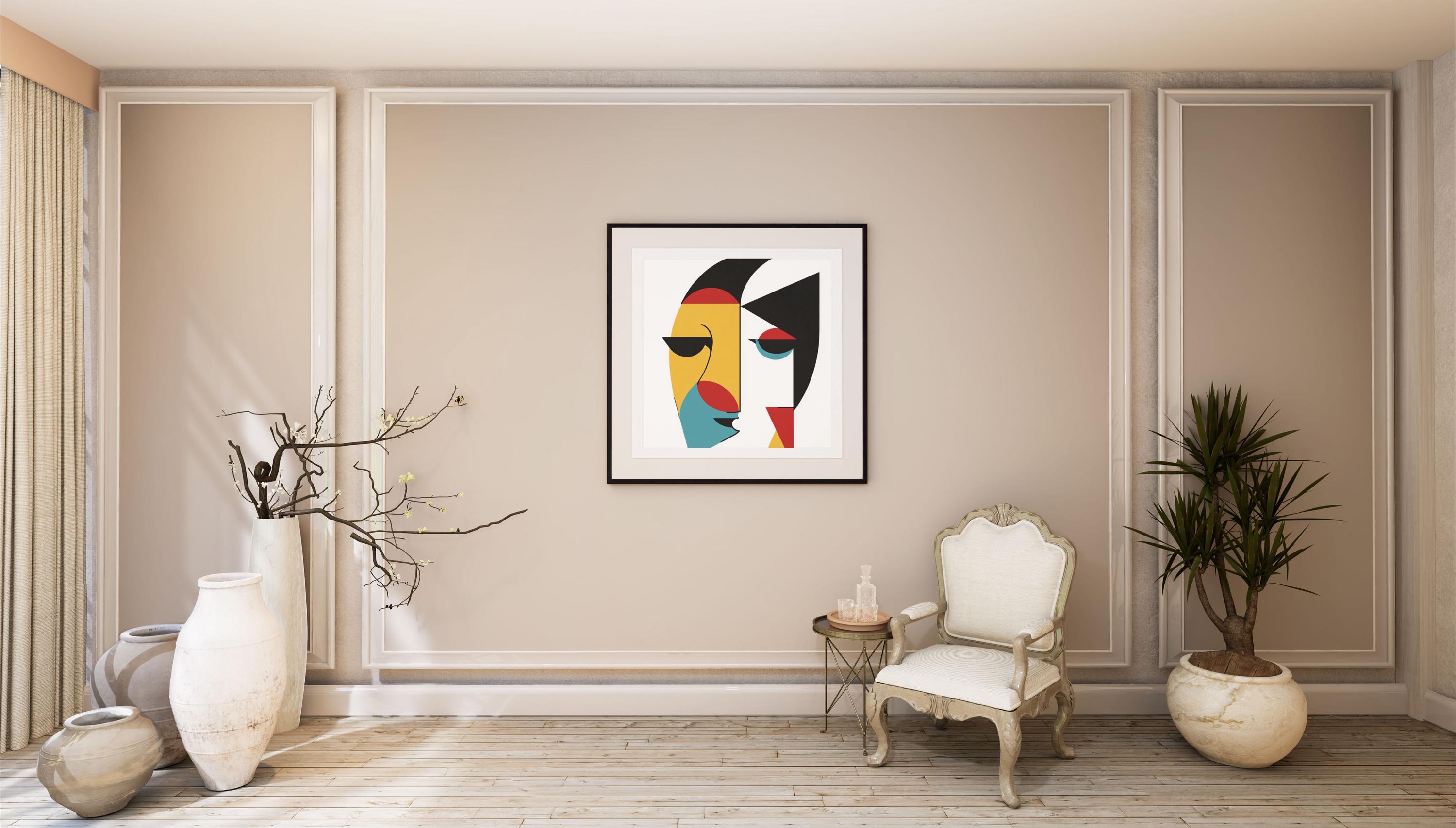 Fragmented Faces , Abstract Wall Art,geometric Face Art,minimalist Art ...