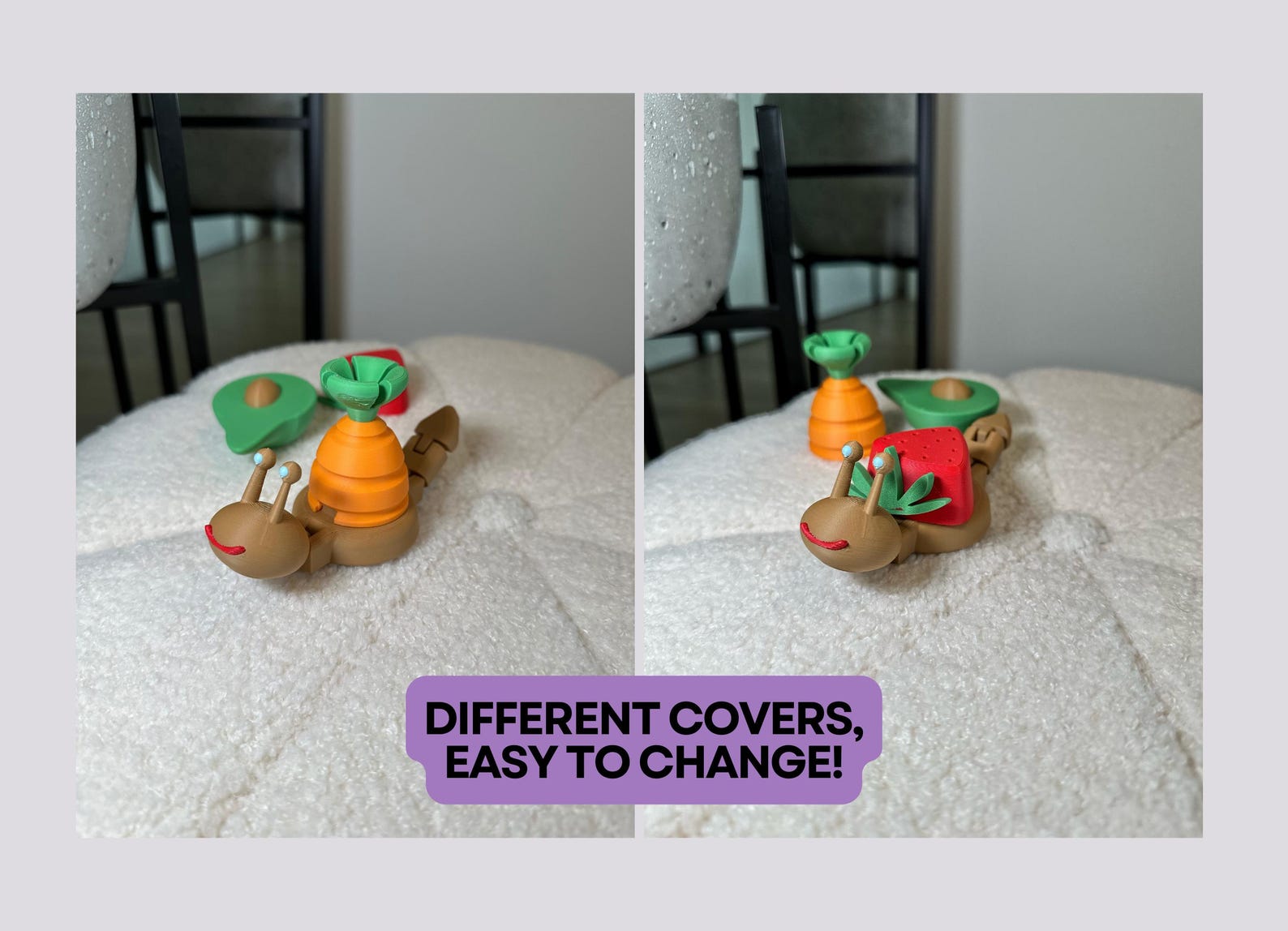 Flexi Snail With Changeable Covers for 3D Printing | Toy | STEP STL ...