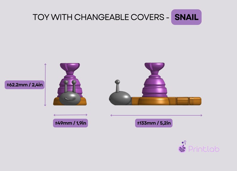 Flexi Snail With Changeable Covers for 3D Printing | Toy | STEP STL ...