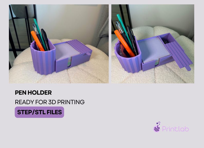 3D Print Pen & Sticker Holder Desk Organizer (STEP STL Files) - Etsy