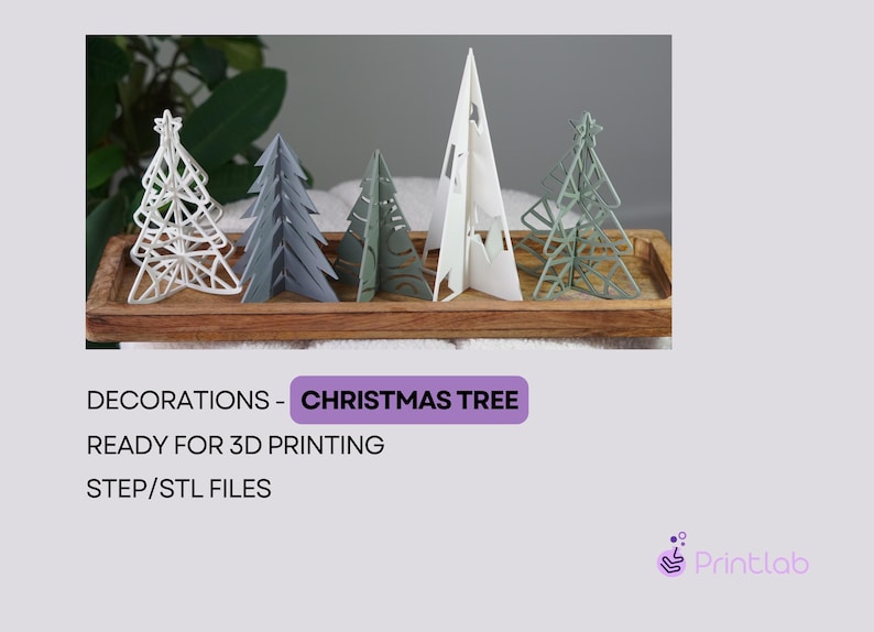 3D Printing Christmas Trees: STEP STL Files, Set of 4 (digital Download ...