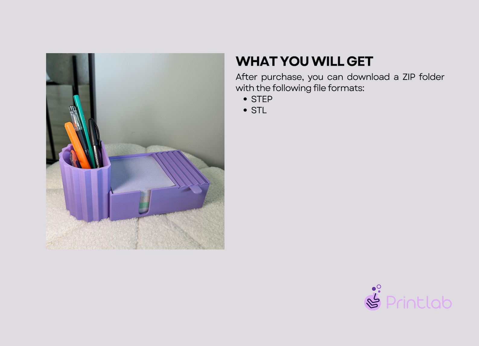 3D Print Pen & Sticker Holder Desk Organizer (STEP STL Files) - Etsy