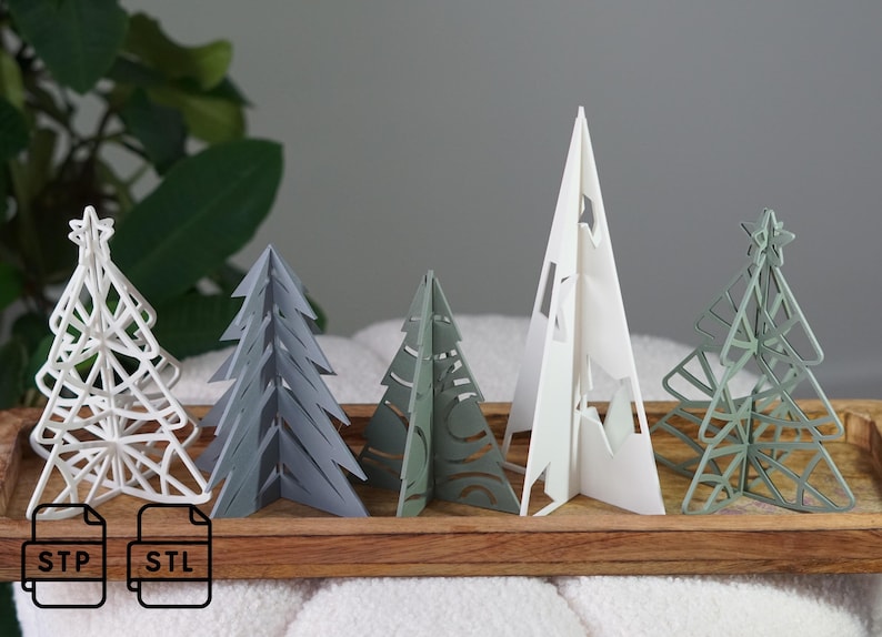 3D Printing Christmas Trees: STEP STL Files, Set of 4 (digital Download ...