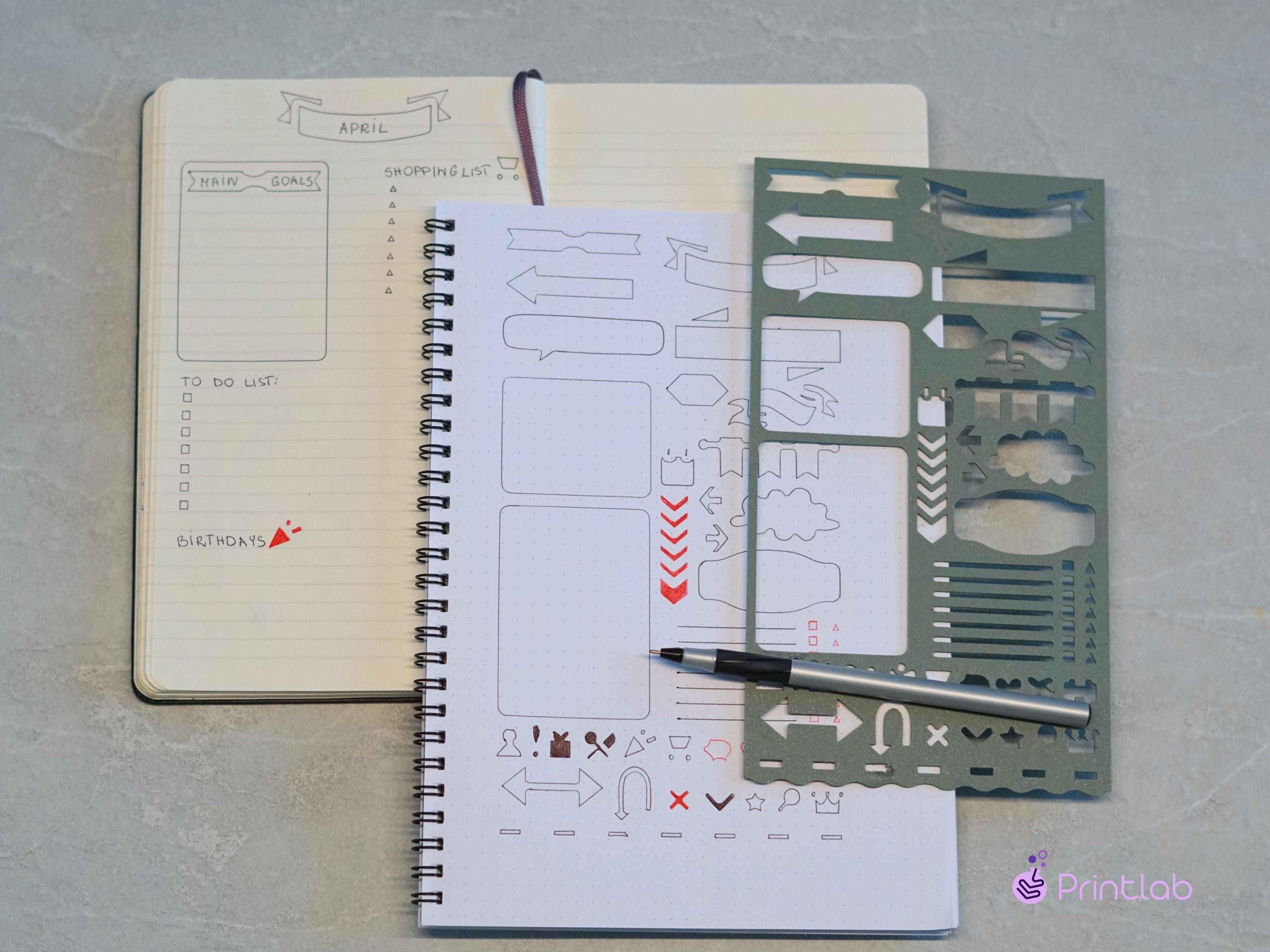 Bullet Style Journal Stencil | Planner Stencil Essential | A5 Size ...