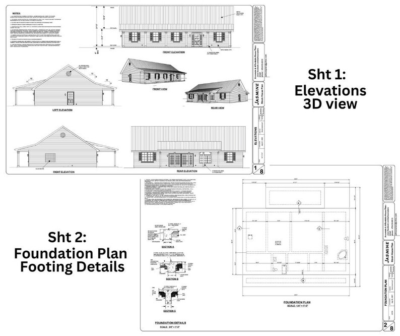 Jasmine Ranch Style House Plan: the Jasmine - 3-4 Bed, 2 Bath (PDF ...