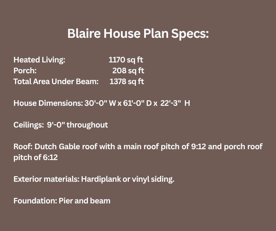 The Blaire 2 Bedroom Cottage 1170 Sf House Plans PDF - Etsy