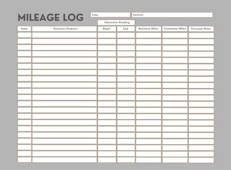 Printable Mileage Log Book: Vehicle Expense Tracker (any Year) - Etsy