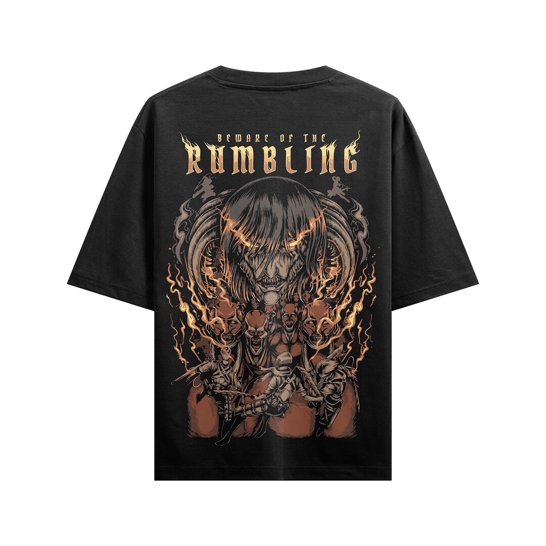 Beware of the Rumbling Attack on Titan Anime T-shirt | Oversized or ...