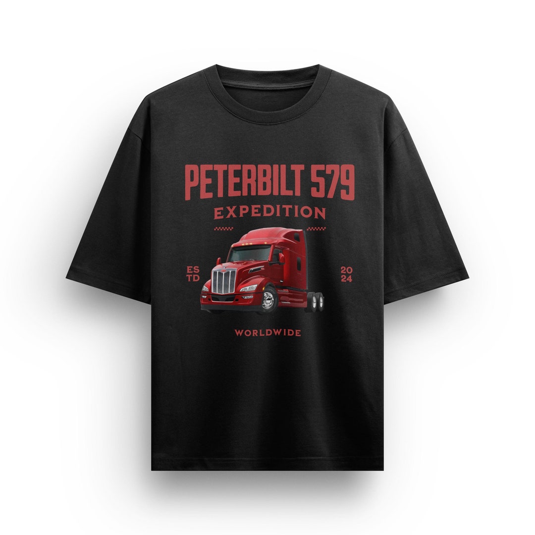 Peterbilt 579 Oversized T-shirt Truck Enthusiast Graphic Tee Streetwear ...