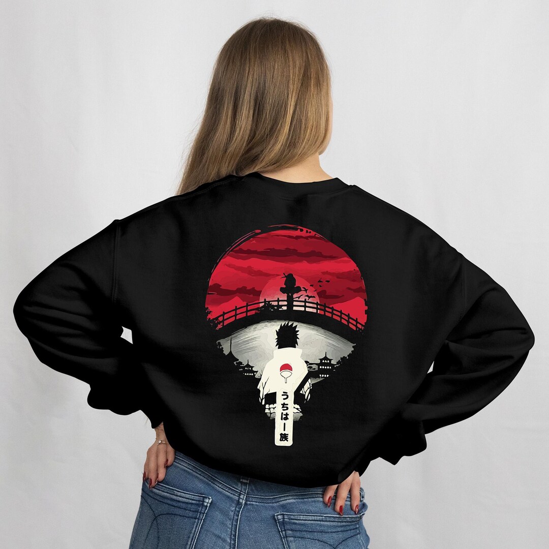 Itachi Uchiha Hoodie, Oversized Black Naruto Anime Sweatshirt, Unisex ...
