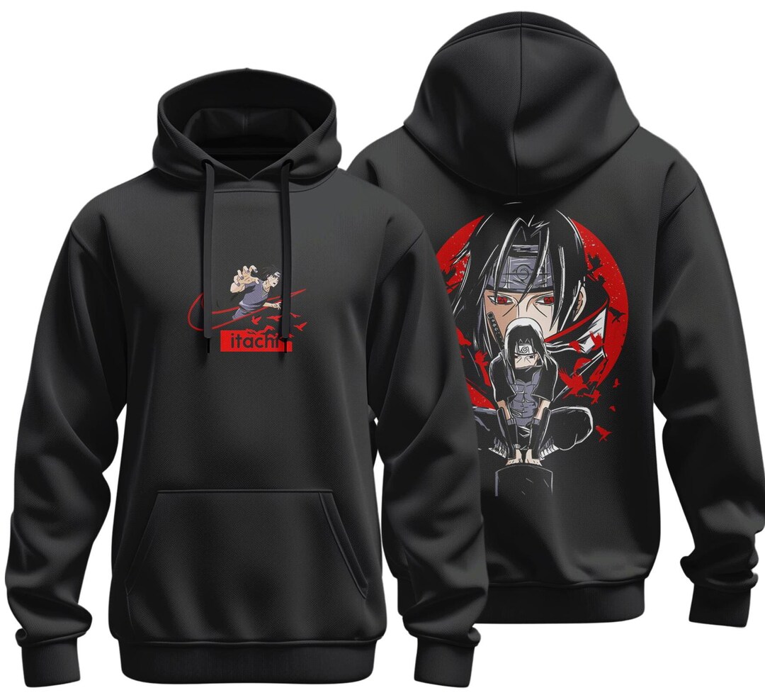 Itachi Uchiha Black Hoodie, Inspired Design, Premium Quality, 100% ...