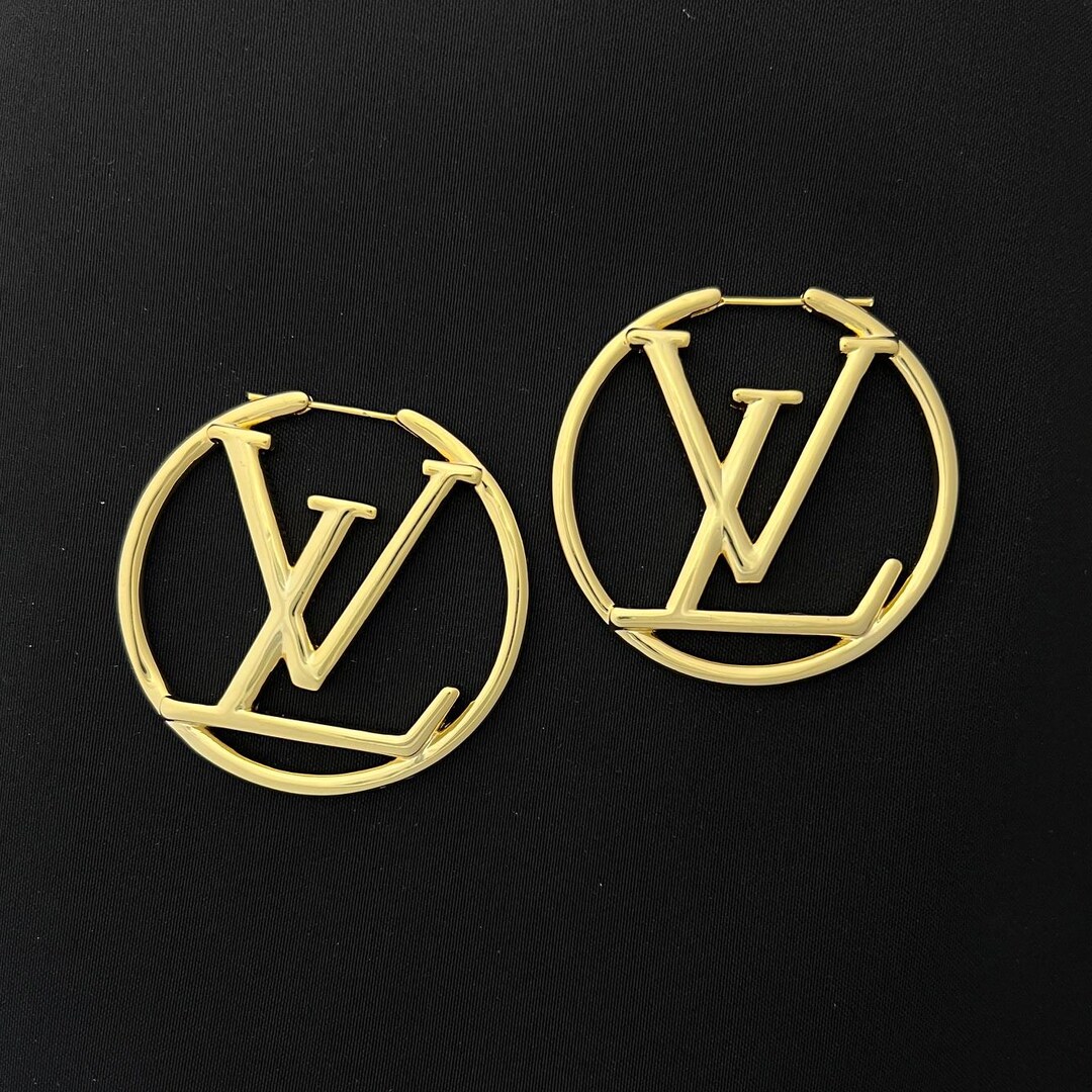 Vintage Louis Vuitton LV Hoop Earrings 5cm 1.95 Inches - Etsy