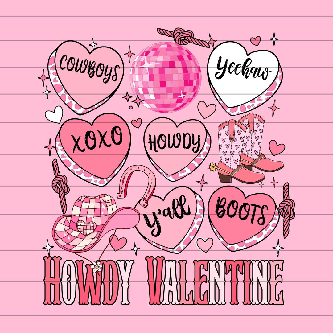 Howdy Valentine Png, Western Valentines Png, Valentines Day Png, Disco ...
