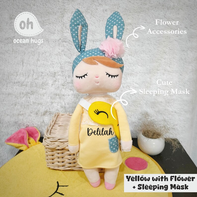 Personalized Sarah Girl Rabbit Ears Plush, Kids Soft Toy, Birthday ...