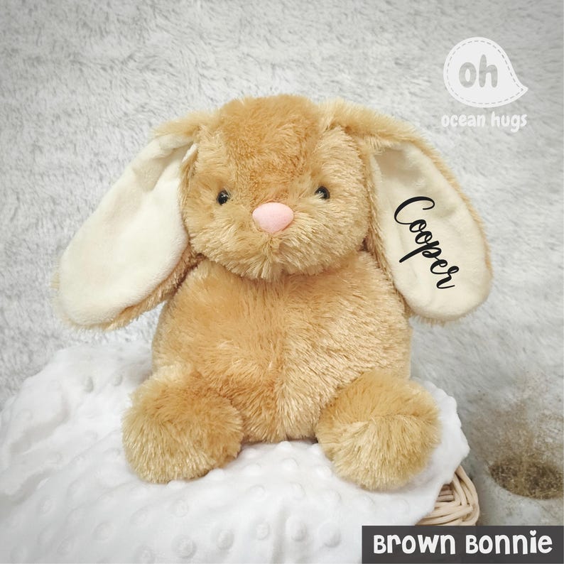 Personalized Bonnie Bunny, Custom Name Ears Rabbit, New Birth Baby Boy ...