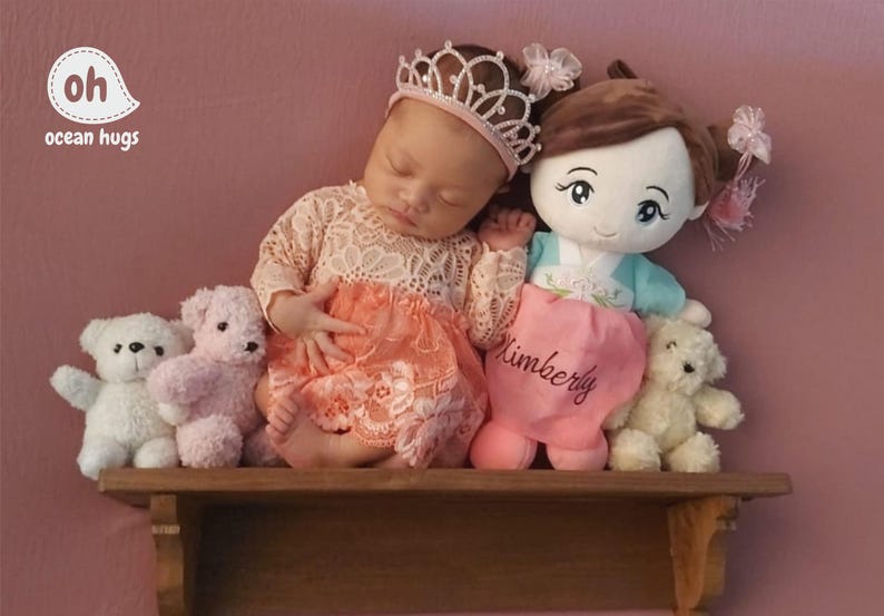 Personalized Asian Korean Plush, Korea Hanbok Dress Doll, Custom Name ...
