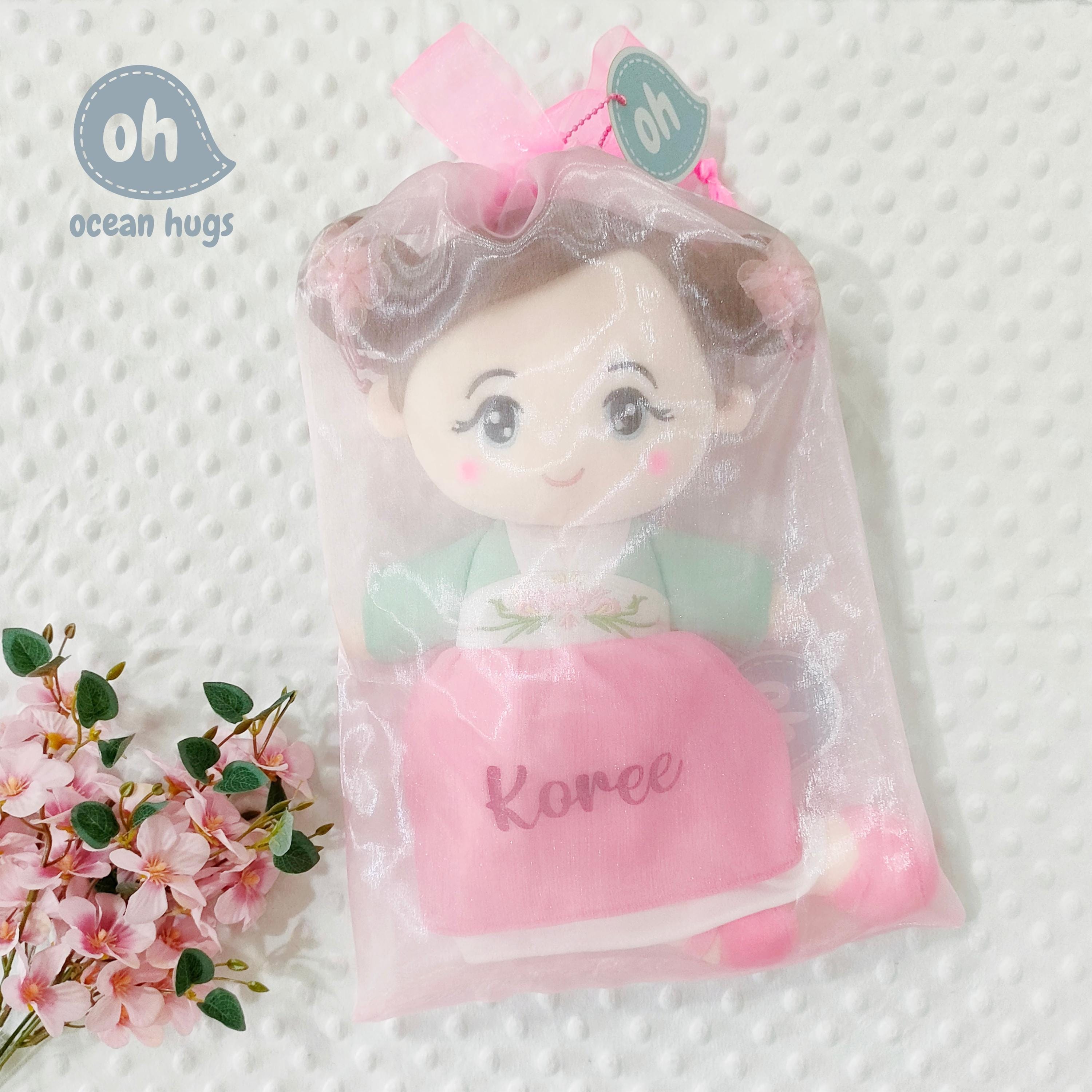 Personalized Asian Korean Plush, Korea Hanbok Dress Doll, Custom Name ...