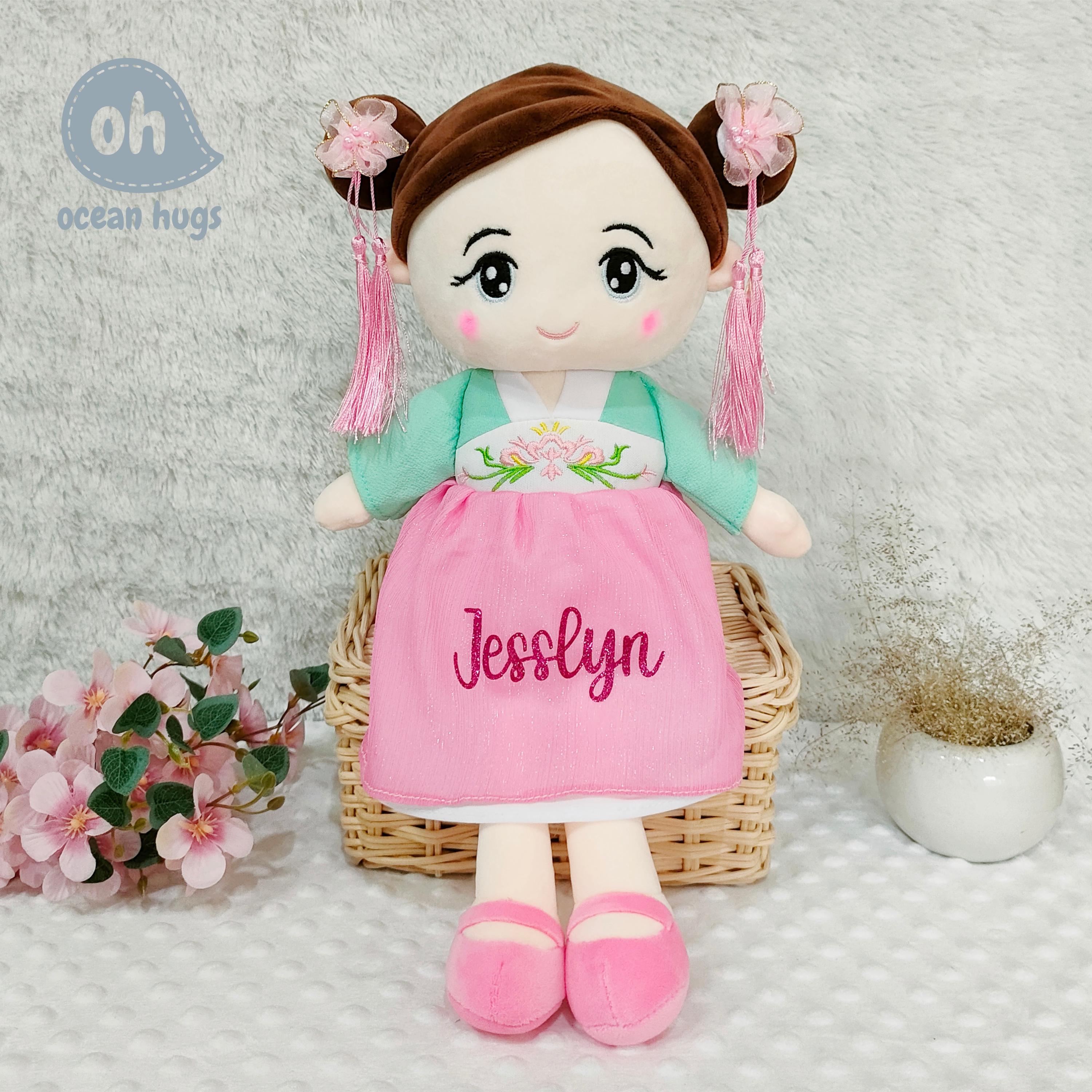 Personalized Asian Korean Plush, Korea Hanbok Dress Doll, Custom Name ...