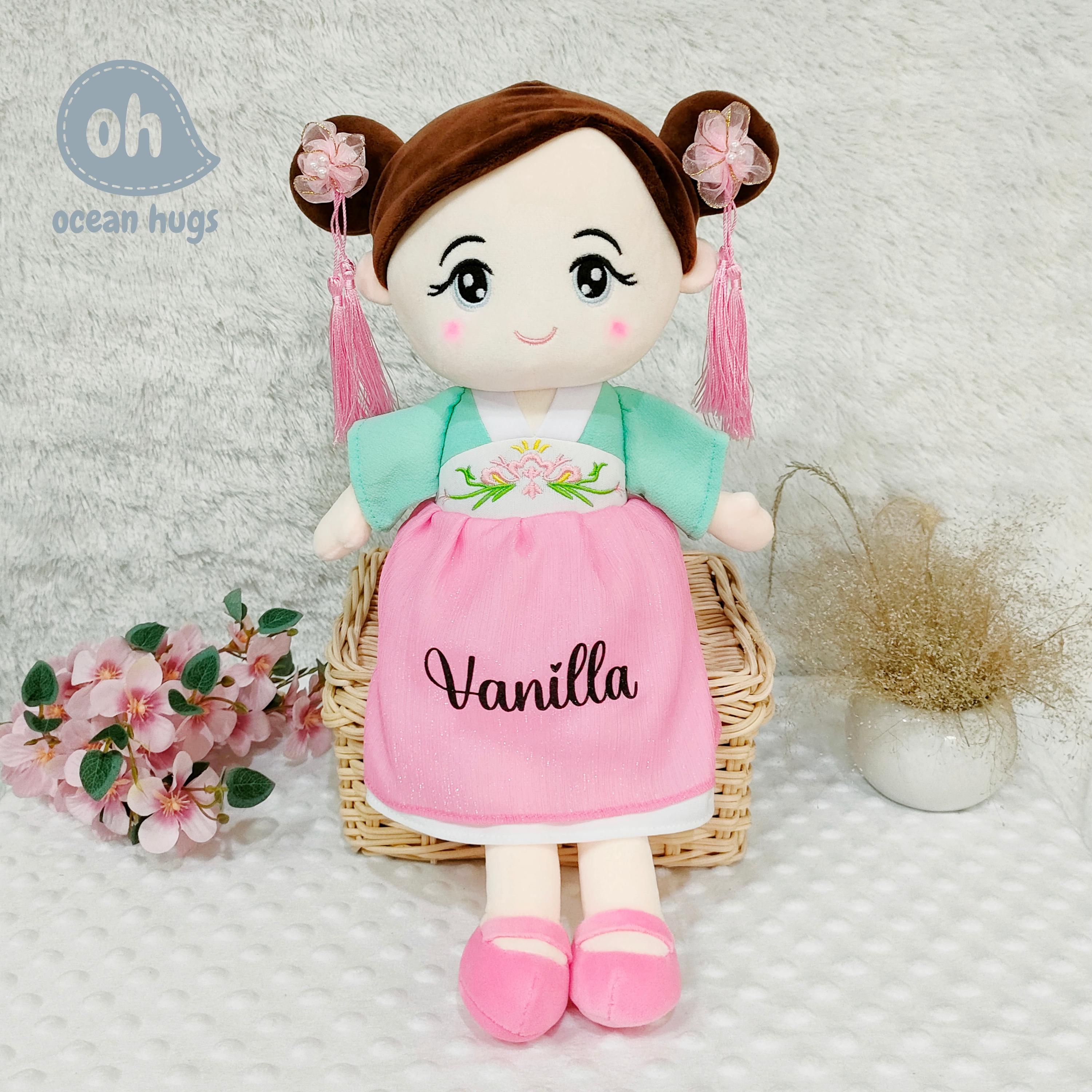 Personalized Asian Korean Plush, Korea Hanbok Dress Doll, Custom Name ...