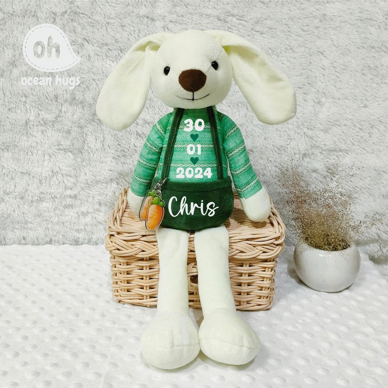 Personalised Baby Shower Plush, New Grandson Birth Gift, My First ...